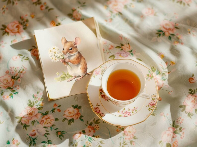 Watercolor Spring Mice Clipart, Cute Mice Clipart, Spring Sublimation ...