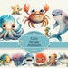 Watercolour Ocean Animals Clipart Under the Sea Clipart Bundle PNG Full ...