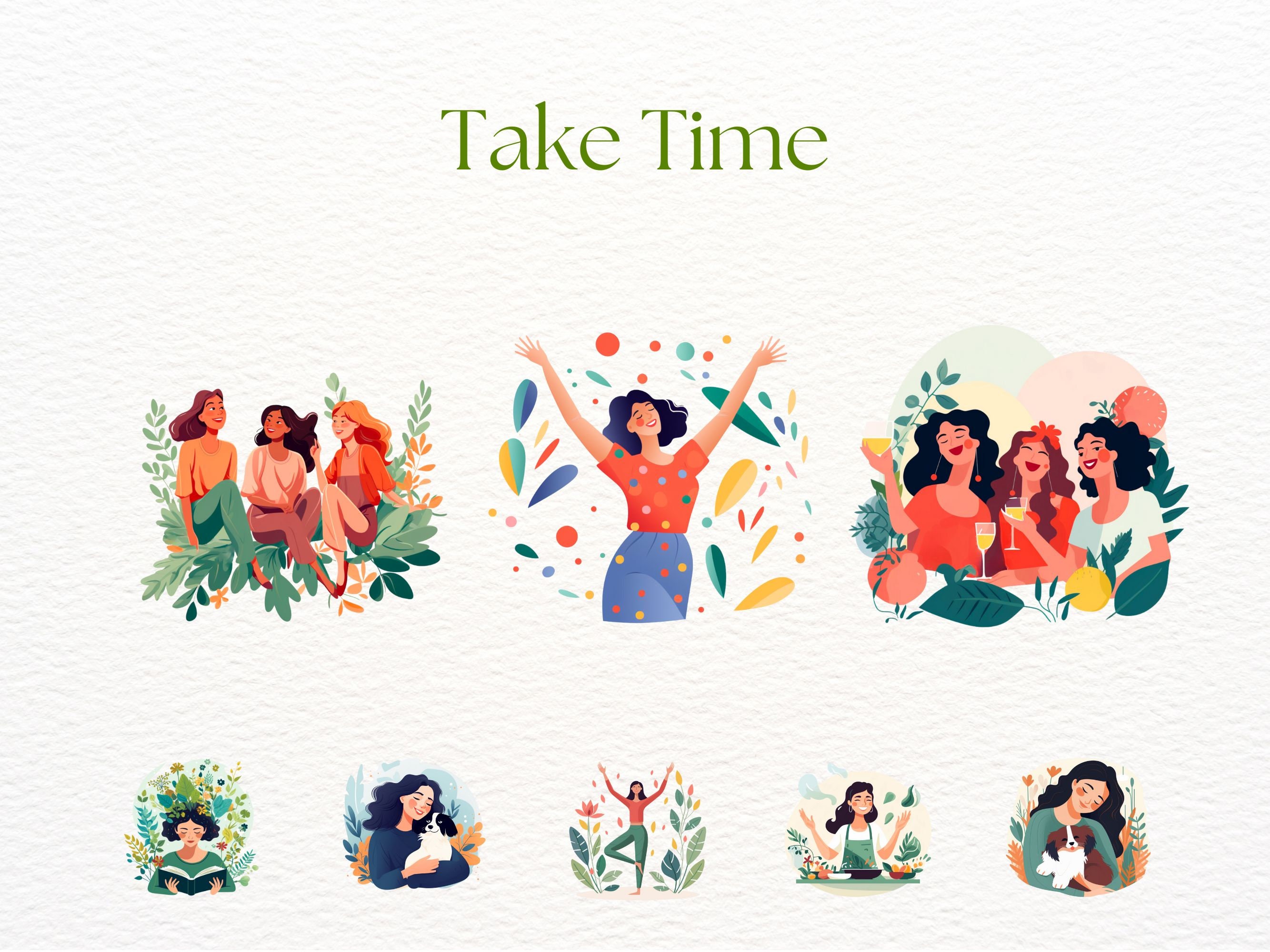 Self-care Clipart, Mindfulness Sublimation, Body Positivity Clipart ...