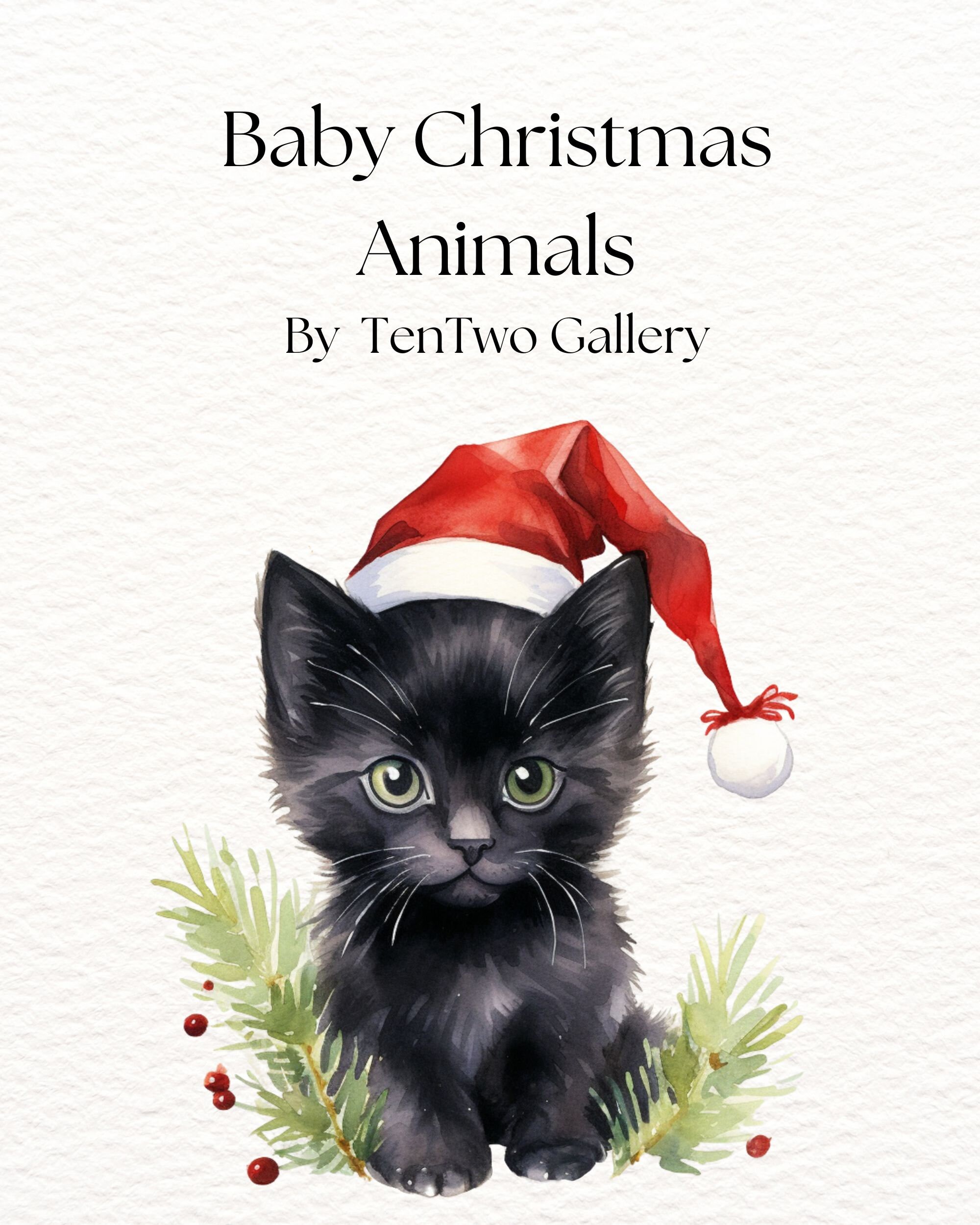 Christmas Baby Animals Clipart | Watercolour Christmas Sublimation ...