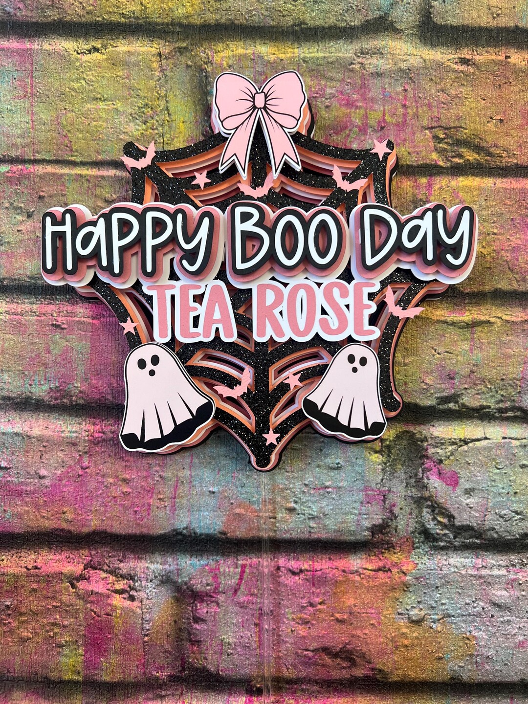 Halloween Happy Boo Day Cake Topper Set | 3D Cake Topper | Customised ...