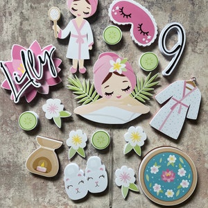Spa Day Cake Topper Set | 3D Cake Topper | Customised Cake Topper ...
