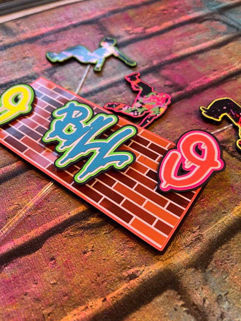 Parkour Cake Topper| Graffiti Cake Topper | Happy Birthday Cake Topper ...