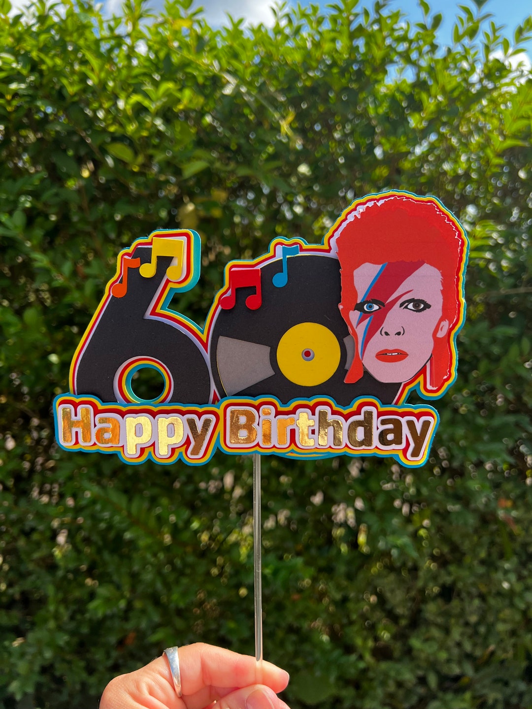 David Bowie Cake Topper Bowie Cake Topper Personalised Cake Topper ...