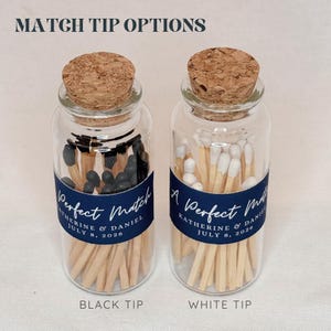 Personalized Match Jar Wedding Favors - A Perfect Match - Custom ...