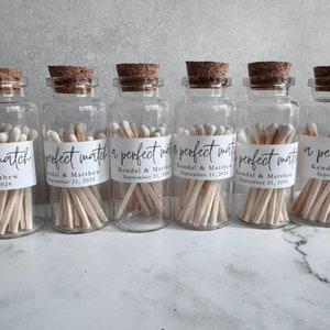 Personalized Wedding Match Bottles: Glass Favor Jars, Bulk Available - Etsy