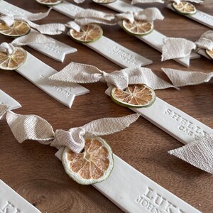 Personalized Clay Place Card With Dehydrated Lime: Wedding Name Plate ...