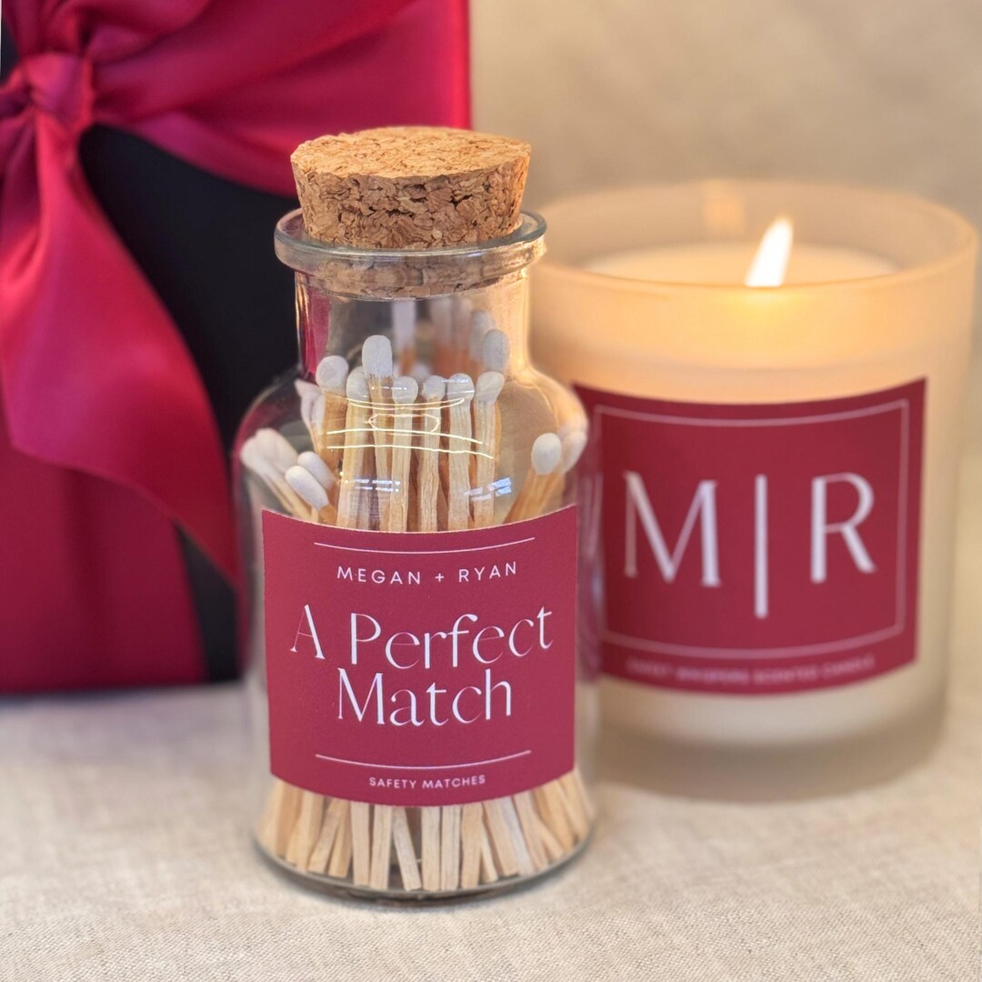 The Perfect Match Valentines Candle and Match Set | Custom Gift ...