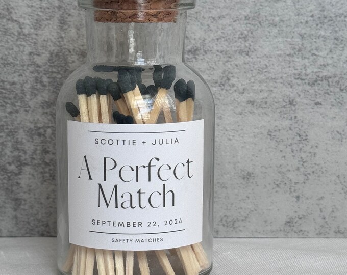Tall Matchstick Jar Colored Tip Matches Strike on Bottle Apothecary ...