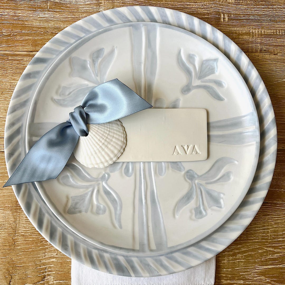 Personalized Clay Shell Place Cards – Coastal Wedding Escort Cards - Etsy