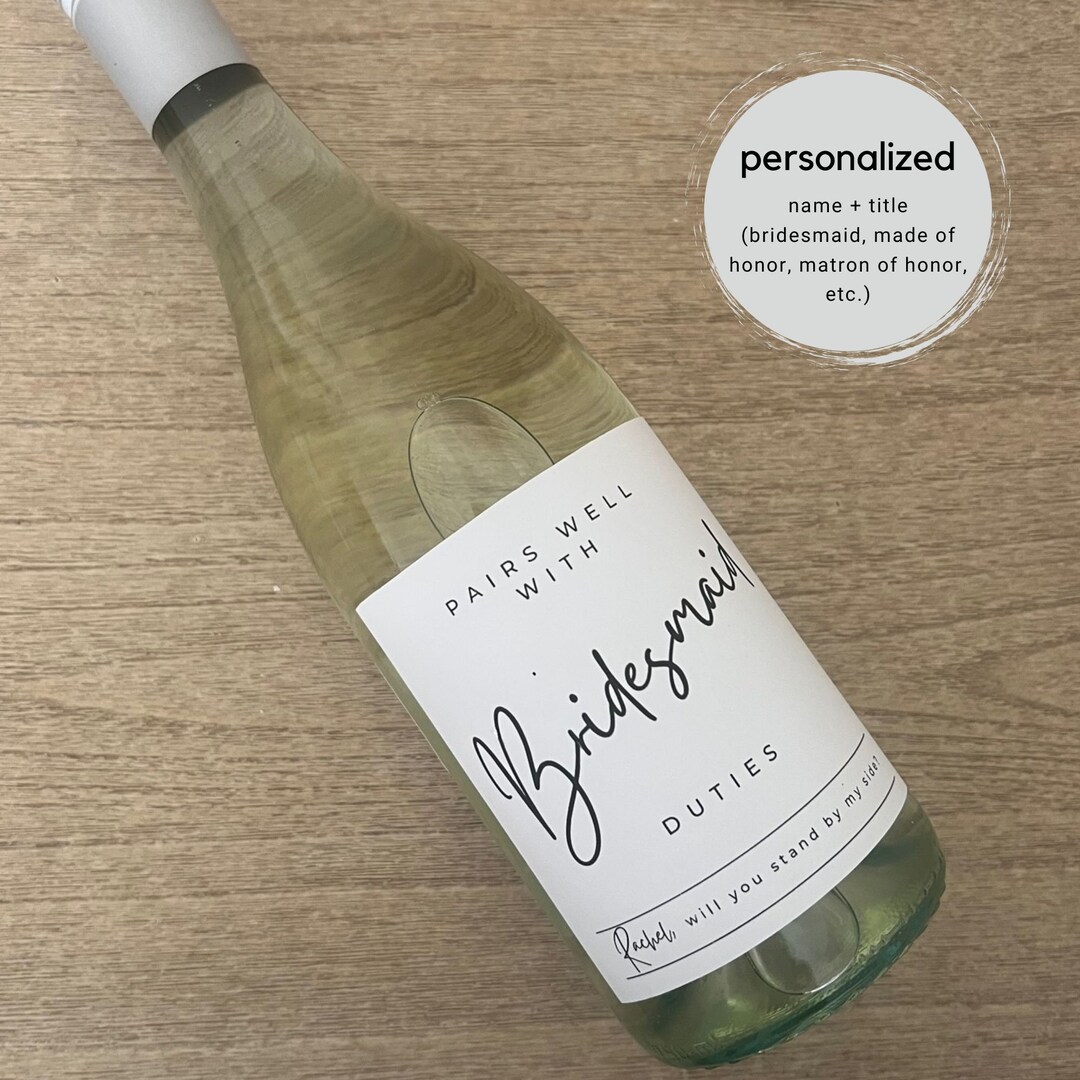 Bridesmaid Proposal Label. Customize With Your Friends Names - Etsy