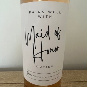 Bridesmaid Proposal Label. Customize With Your Friends Names &role in ...