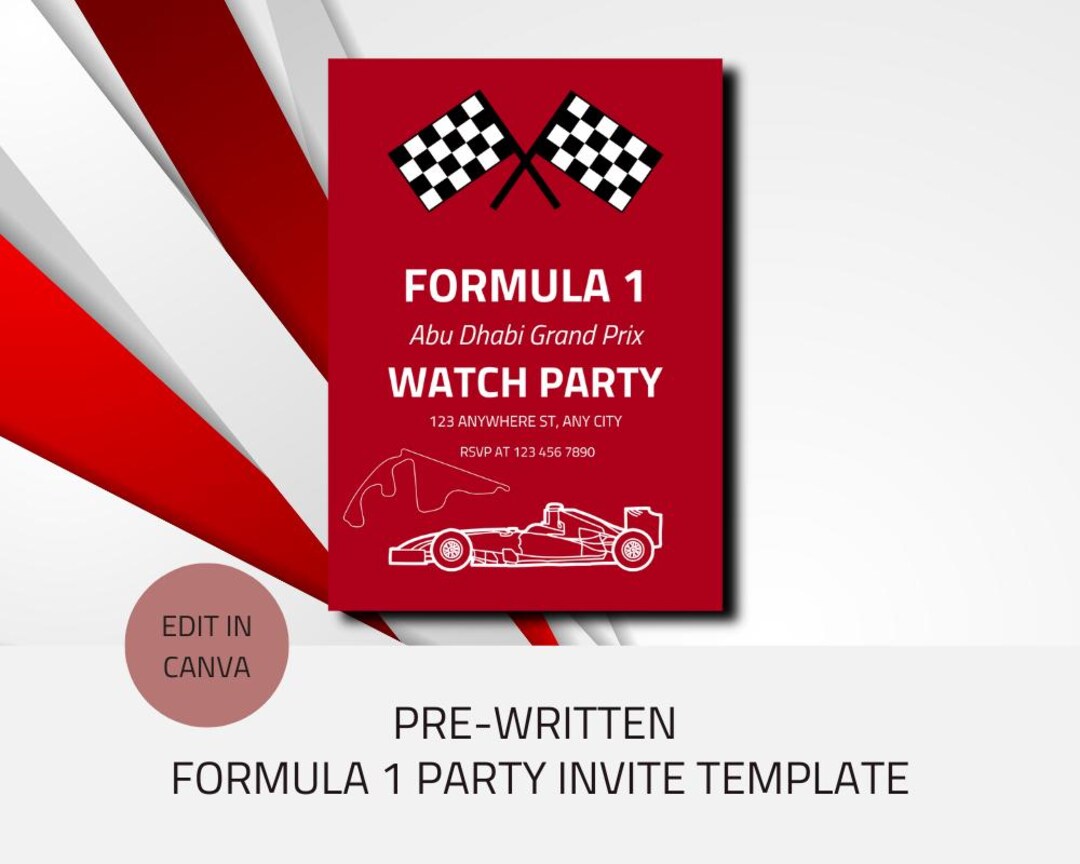 Rev up Your Formula 1 Watch Party With Customizable Digital Invitations ...