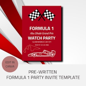 Rev up Your Formula 1 Watch Party With Customizable Digital Invitations ...