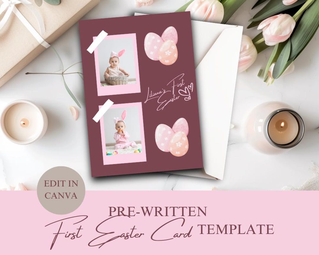 Personalized Digital First Easter Card Custom Babys First Easter Card ...