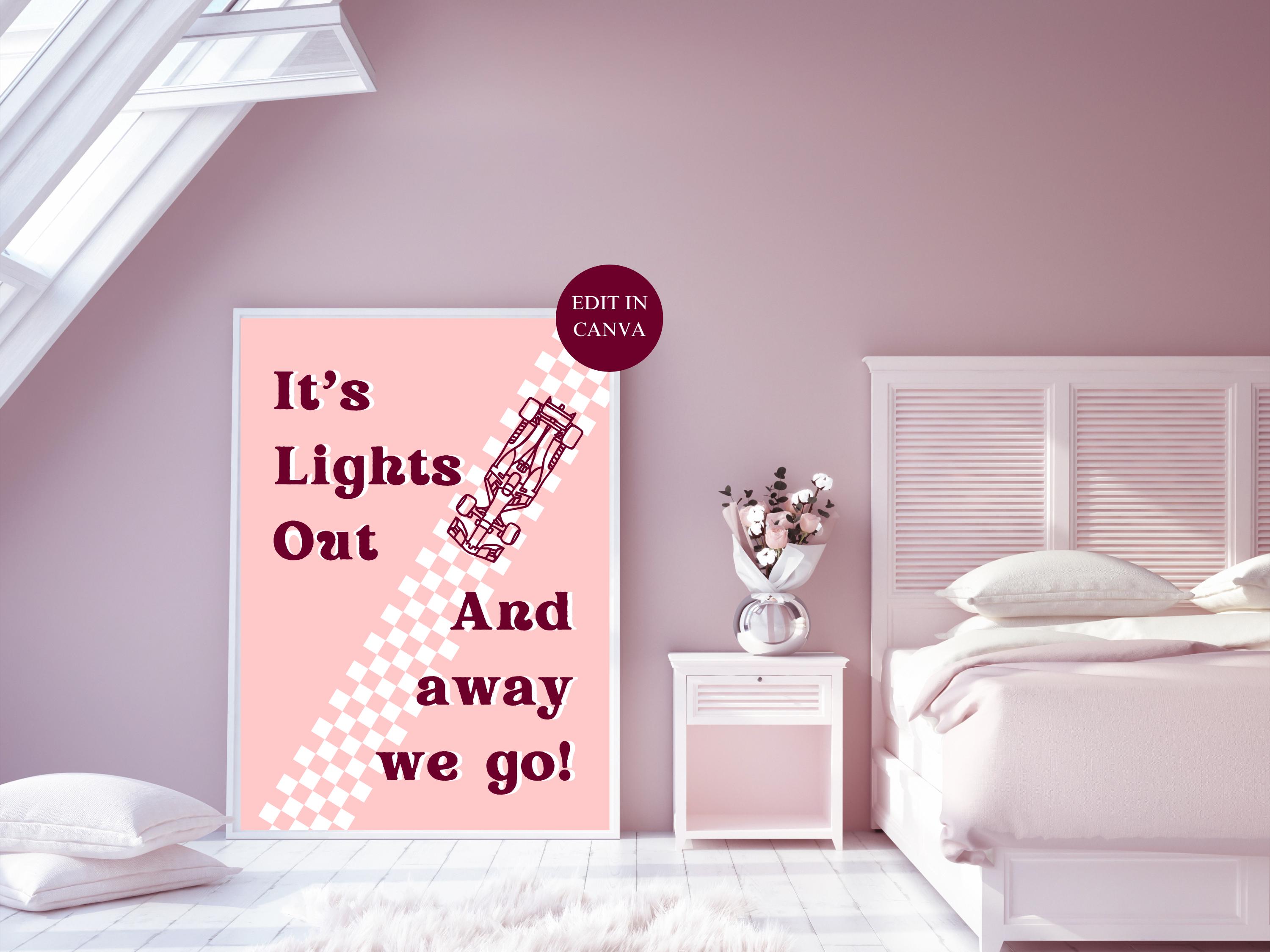 Pink F1 Themed Poster | Digital Download | Racing Wall Art | Motor ...