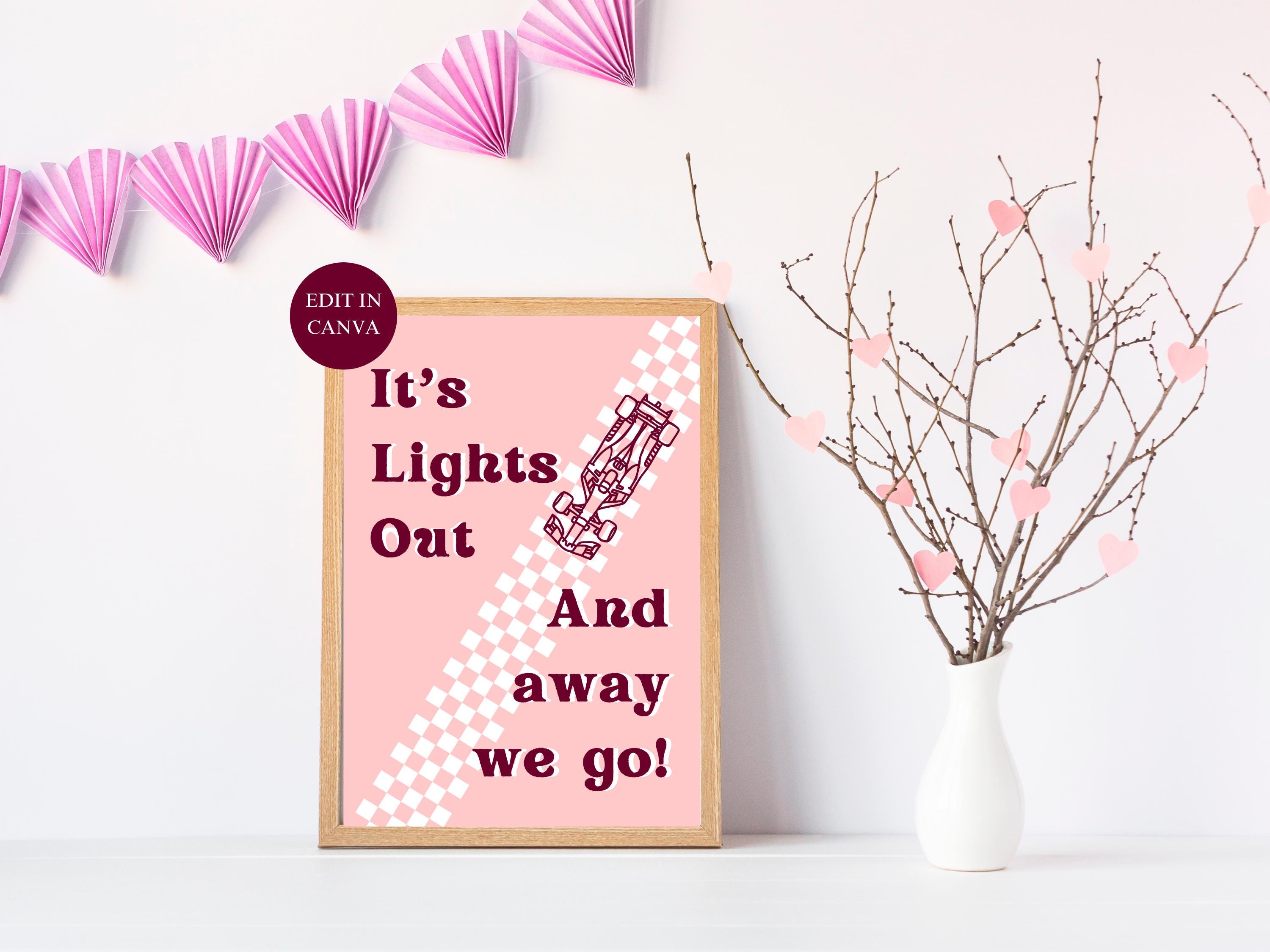 Pink F1 Themed Poster | Digital Download | Racing Wall Art | Motor ...