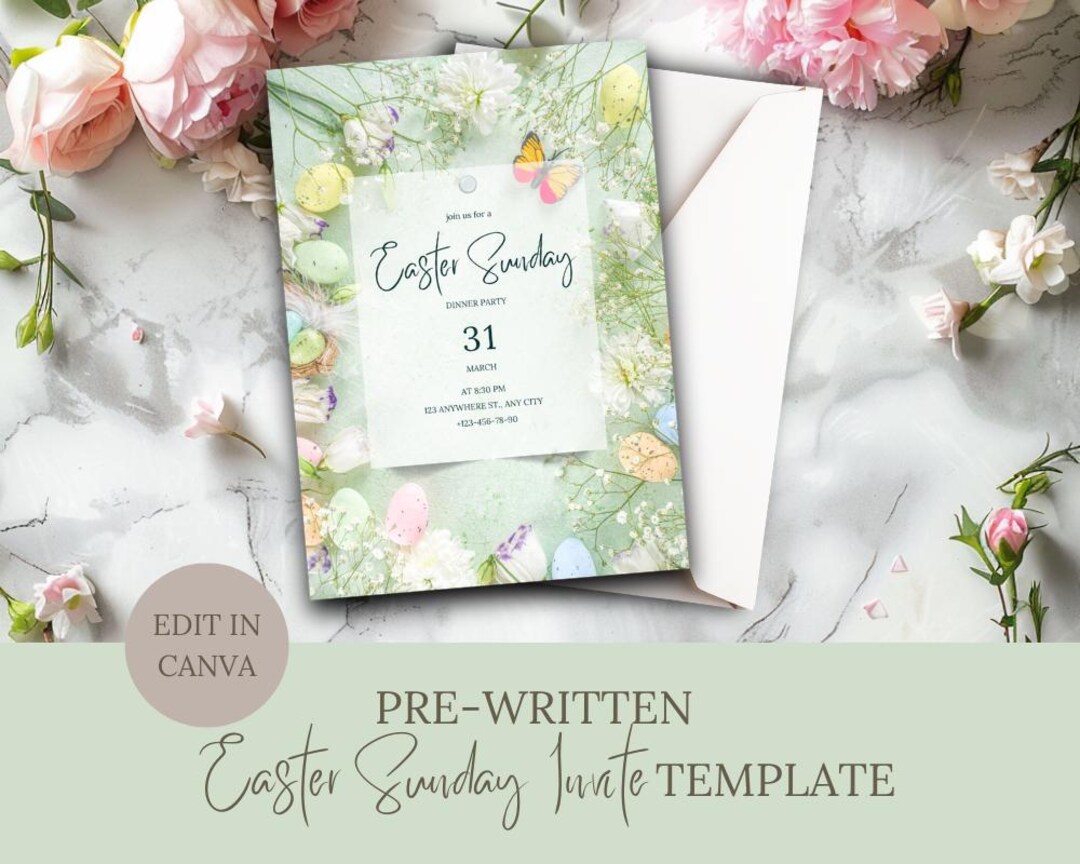 Digital Easter Sunday Invitation | Greetings Card | Traditional ...