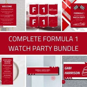Digital F1 Party Print Bundle | Customizable Formula 1 Bundle | Race ...