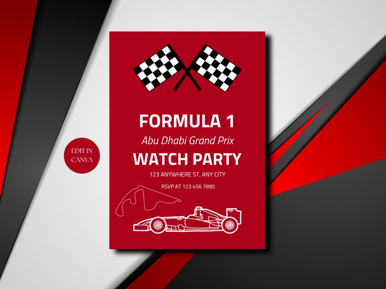 Rev up Your Formula 1 Watch Party With Customizable Digital Invitations ...