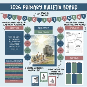 Old Testament Primary Bulletin Board Printable | 12 Bible Story Images ...