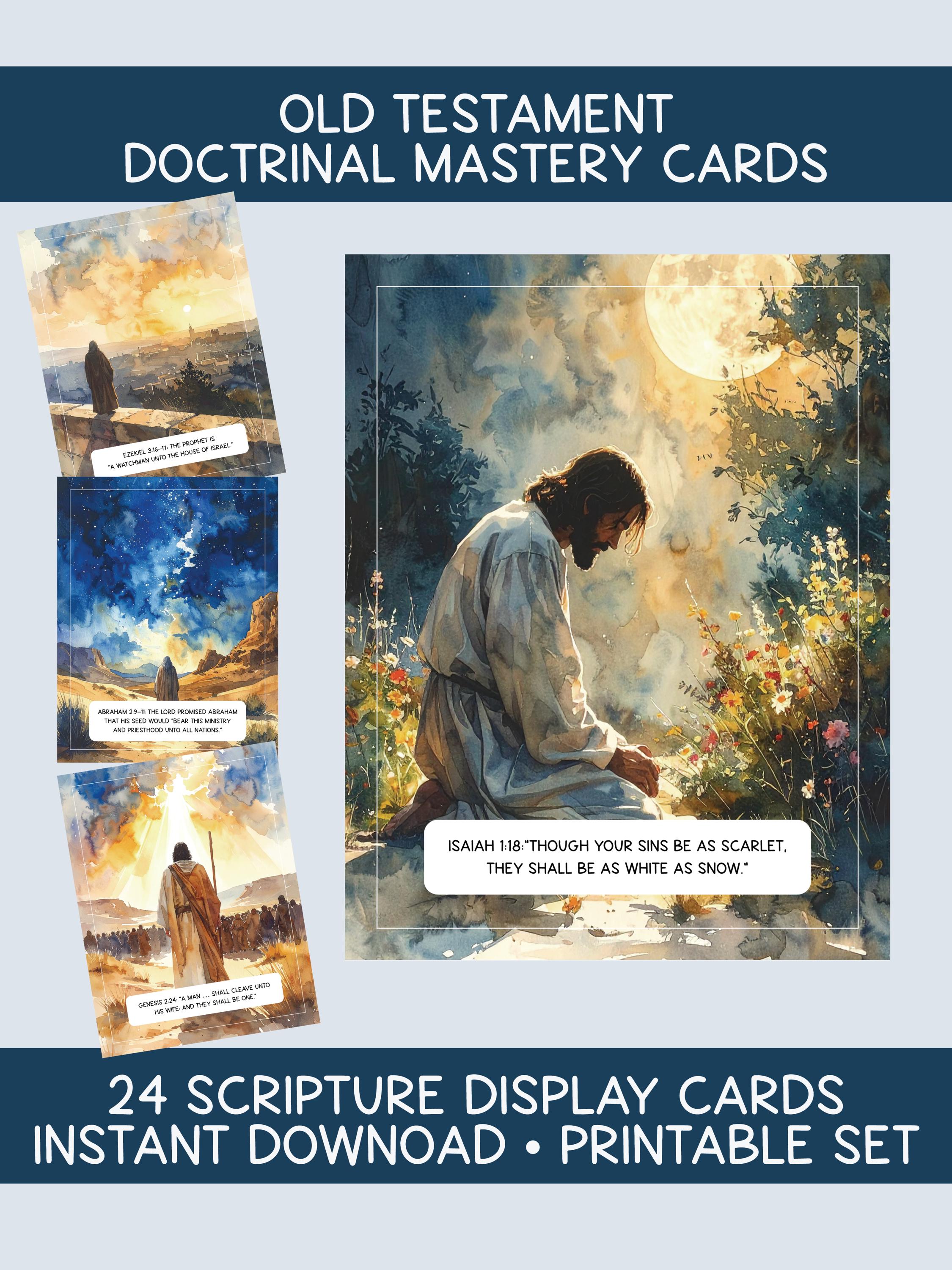 Old Testament Doctrinal Mastery Scripture Cards | 24 Bible Verses for ...