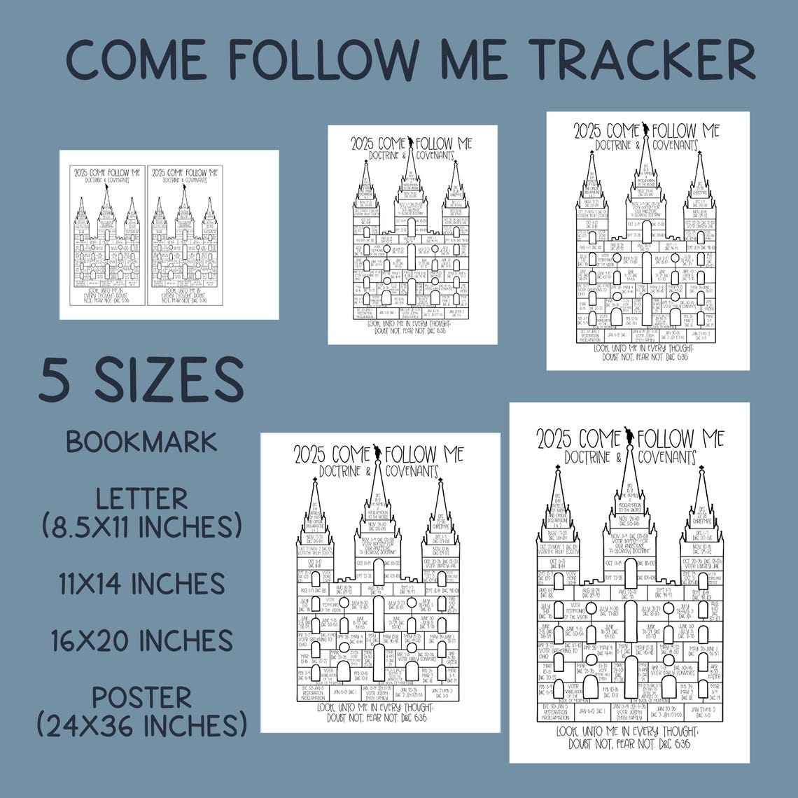 2025 Come Follow Me Reading Coloring Chart | Come Follow Me Tracker ...