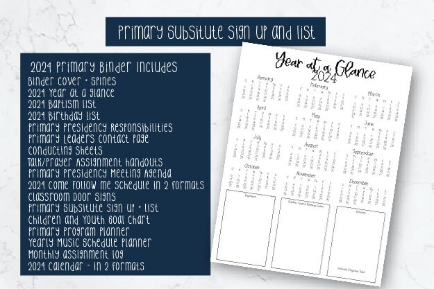 2024 Primary Presidency Planner Primary Binder 2024 Primary Ideas 2024 ...