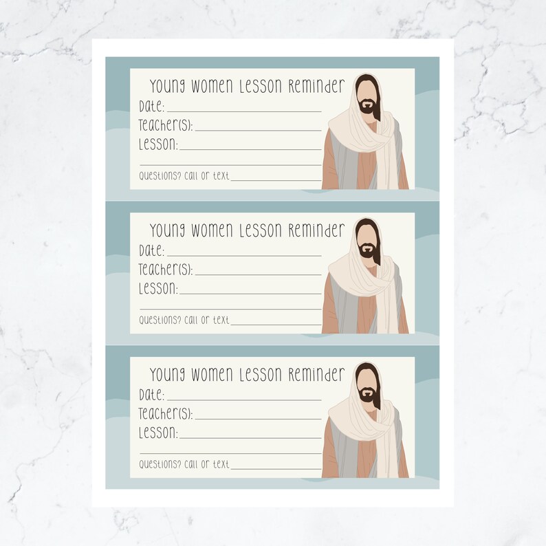 Young Women Lesson Reminder Handout Young Women Helps Class Presidency ...