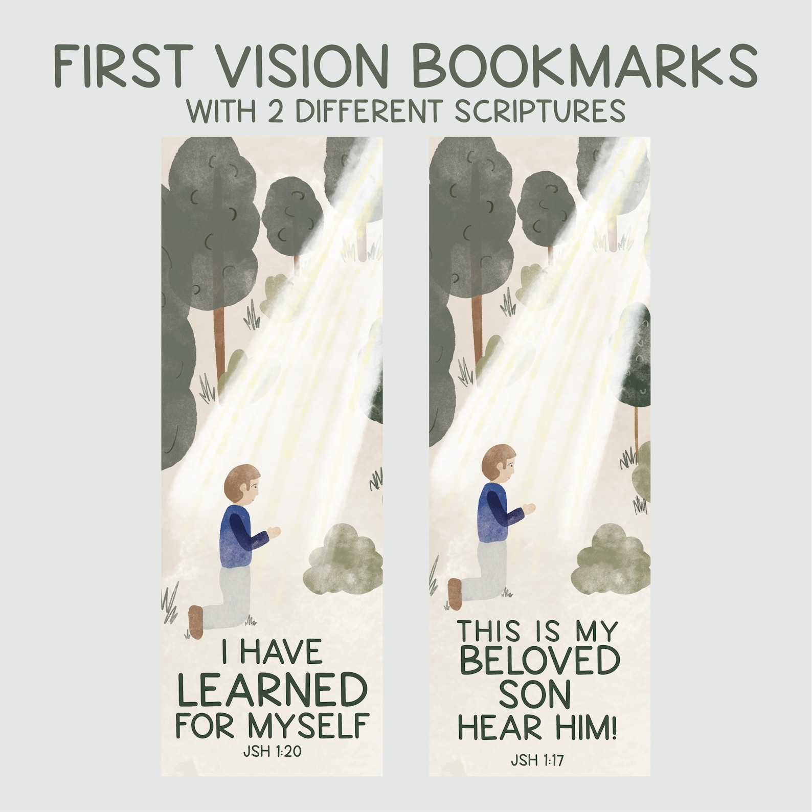 First Vision Bookmarks | Hear Him Bookmark for Primary | Primary ...