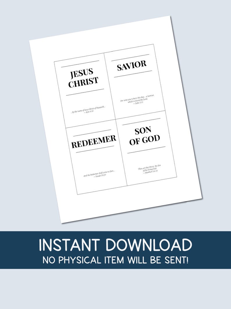Names of Christ Scripture Cards Printable | LDS Scripture Study Cards ...