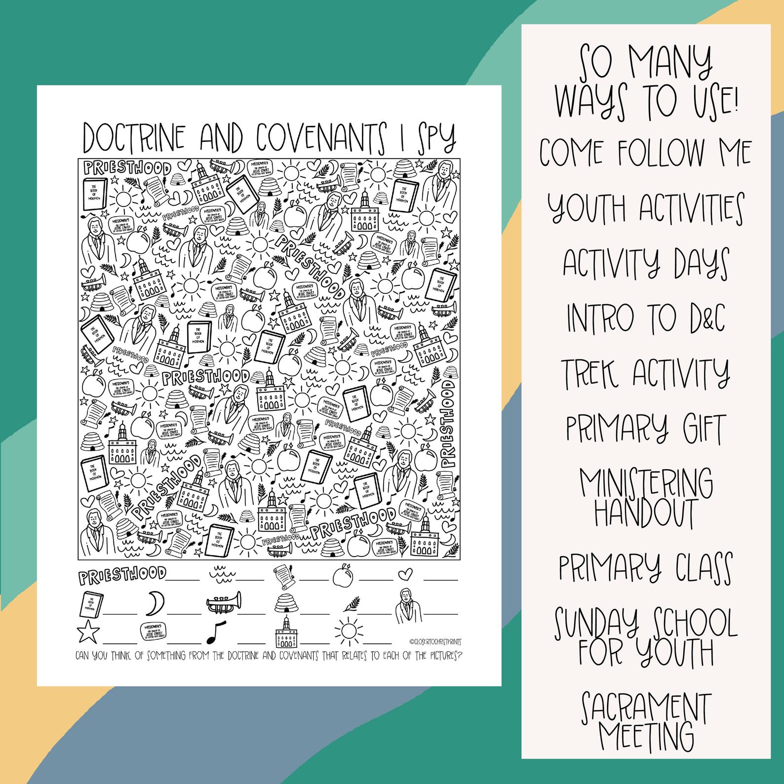 Doctrine and Covenants I Spy | Activity Day Ideas | Primary Come Follow ...