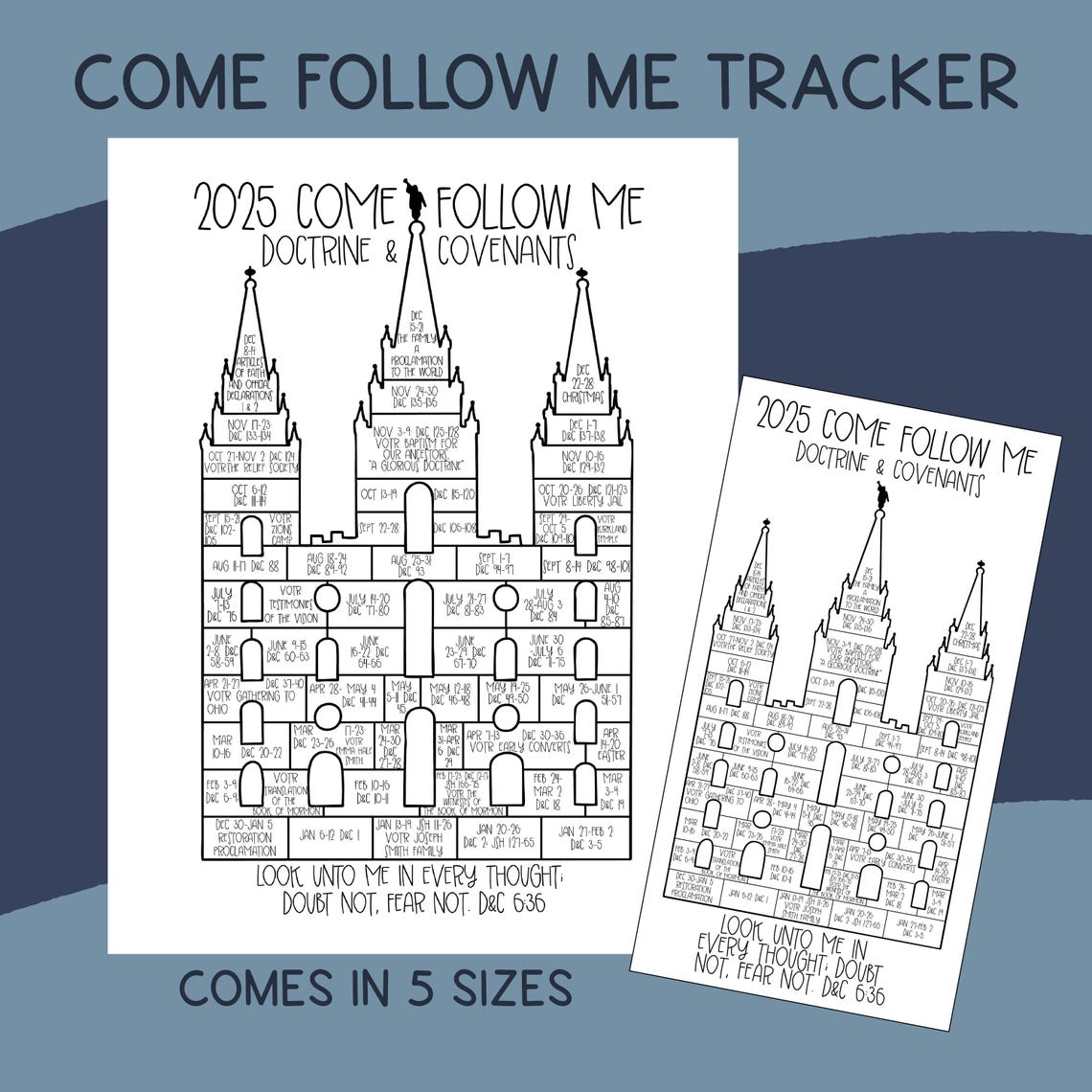 2025 Come Follow Me Reading Coloring Chart | Come Follow Me Tracker ...