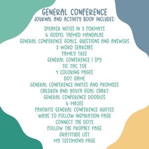 General Conference Journal and Activity Book | Speaker Notes for ...