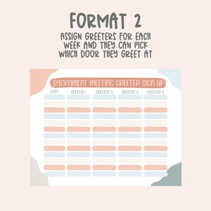 Young Women Sacrament Meeting Greeter Sign up | Editable in Adobe ...