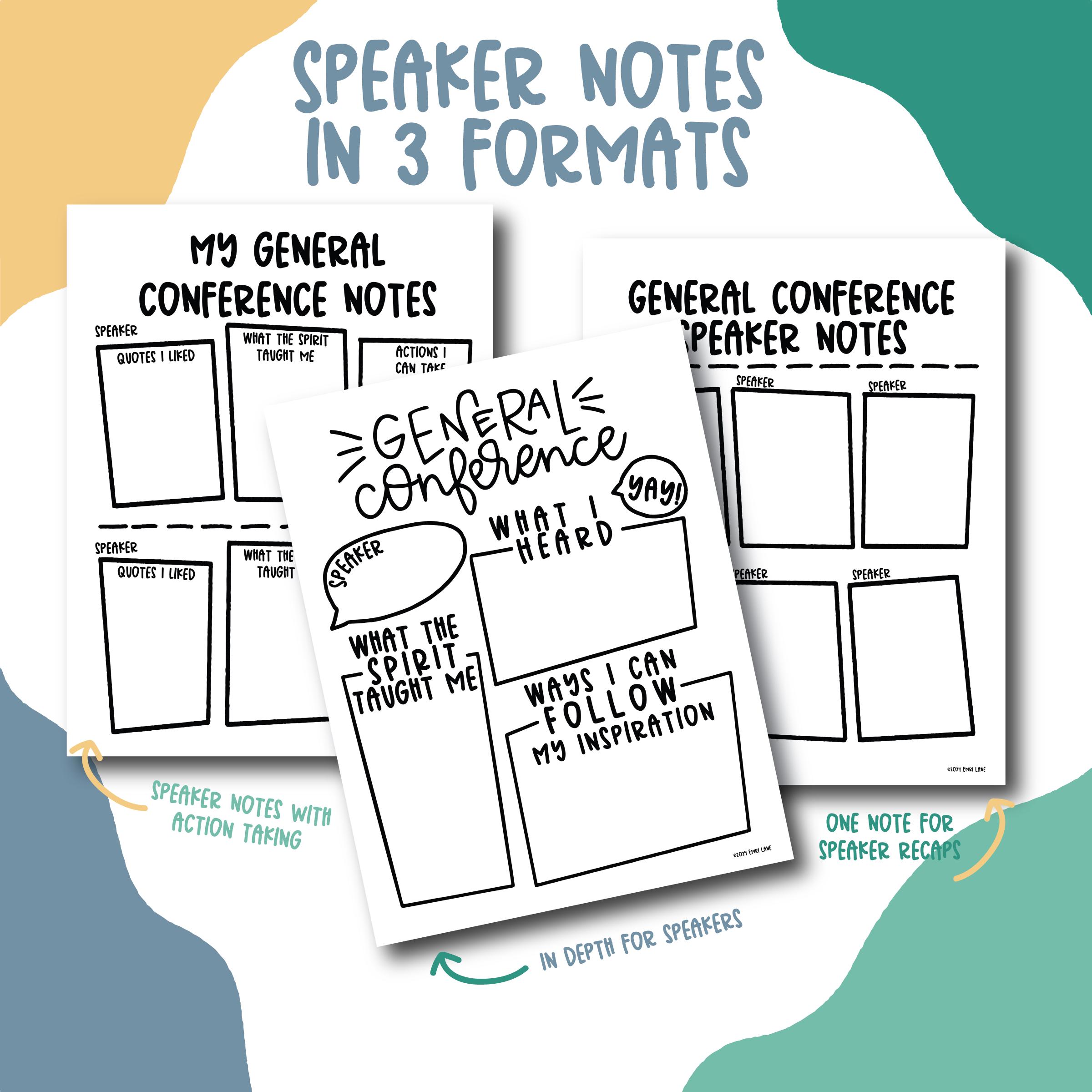 General Conference Journal and Activity Book | Speaker Notes for ...