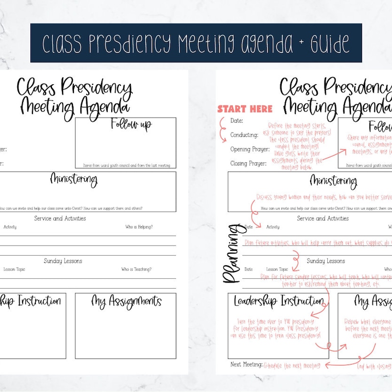 Meeting Agenda Sheets - Etsy