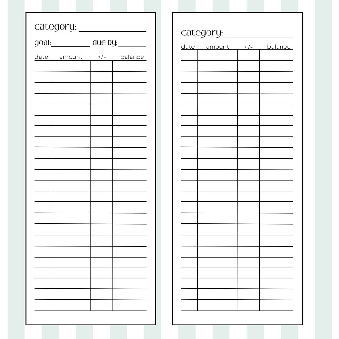 Bundle: Cash Envelope Trackers | Budget Tools | Minimalist Cash ...