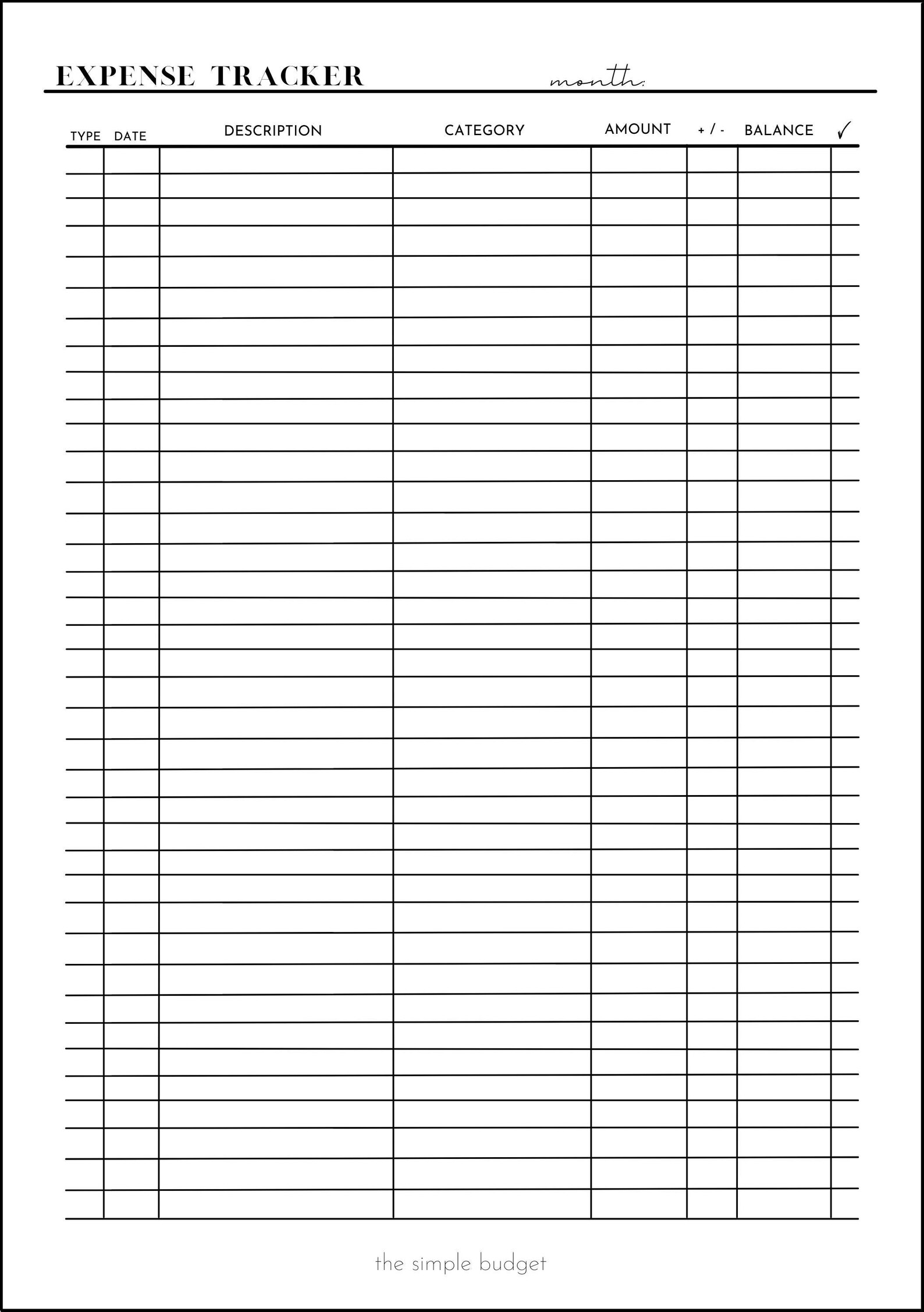 Expense Tracker Budget Planner Simple Budget Tracker - Etsy