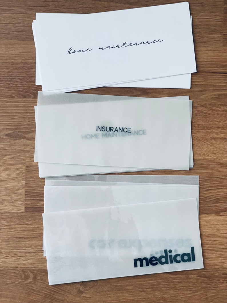 CASH ENVELOPE INSERT Bundle | Cash Envelope Inserts | Priority Cash ...