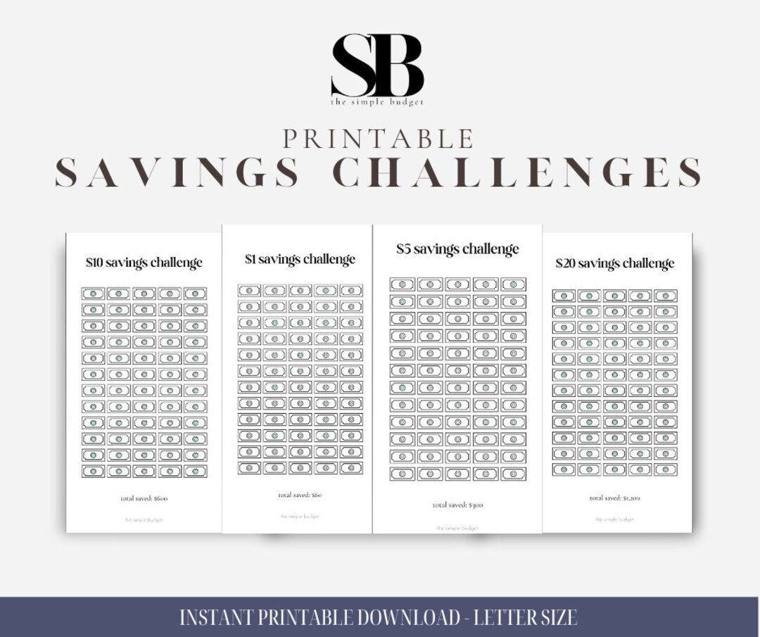 PRINTABLE Denomination Savings Challenges | Savings Challenges ...