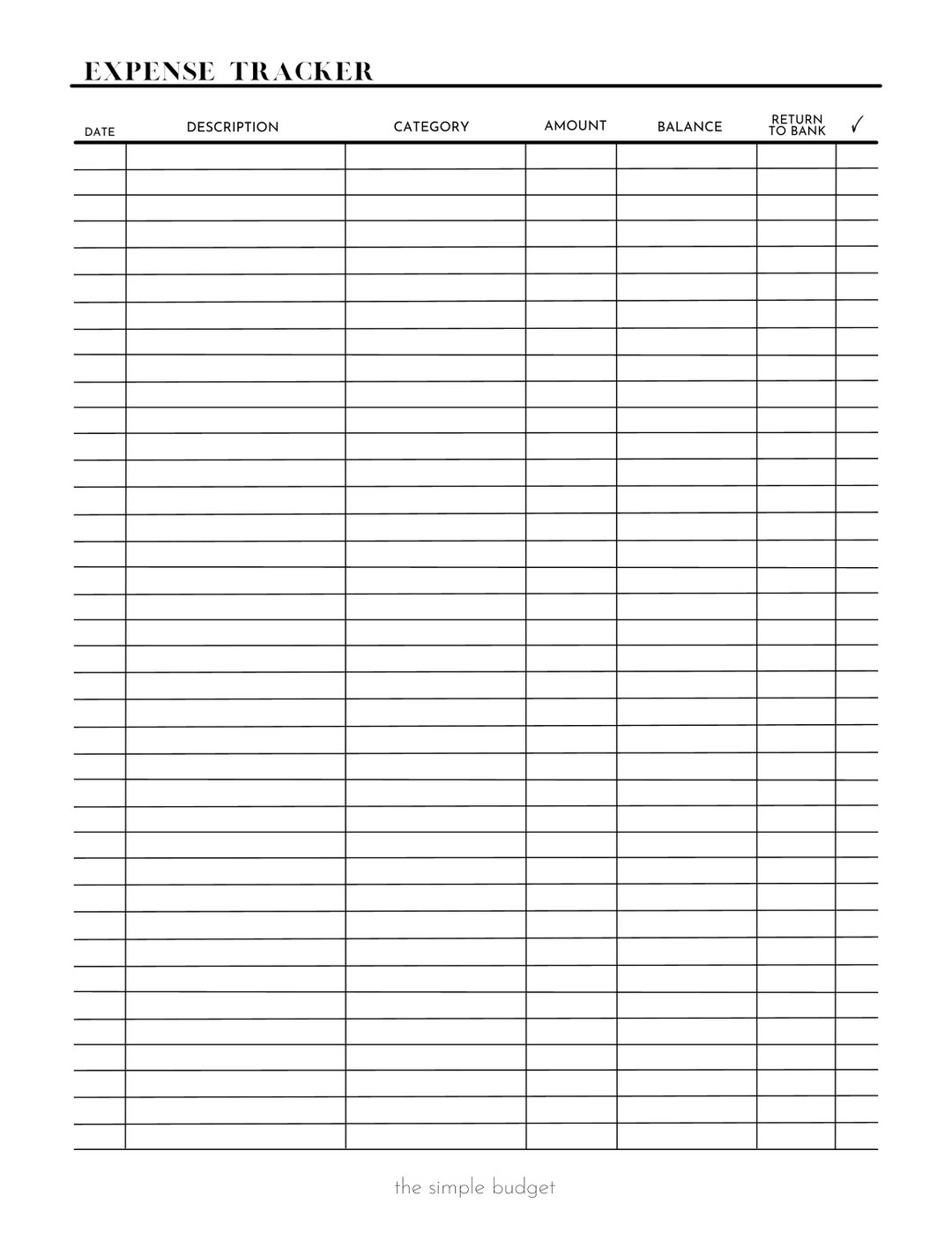 Expense Tracker | Budget Planner | Simple Budget Tracker - Etsy