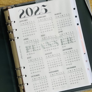 PRINTABLE - 2025 Year at a Glance Dashboards | Cash Binder Dashboard ...