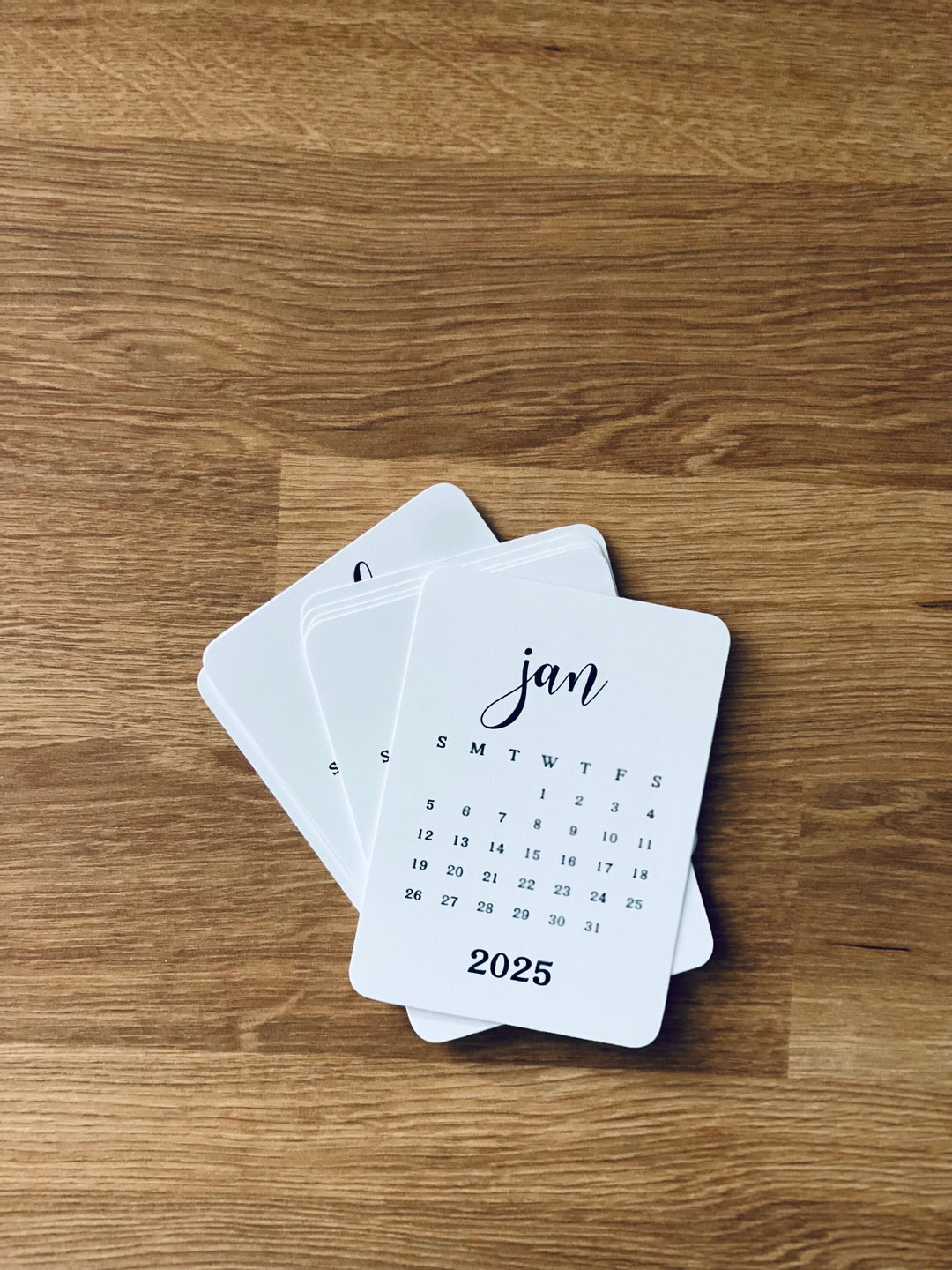 PRINTABLE 2025 Planner Calendar Cards | Vertical Script Font | Planner ...