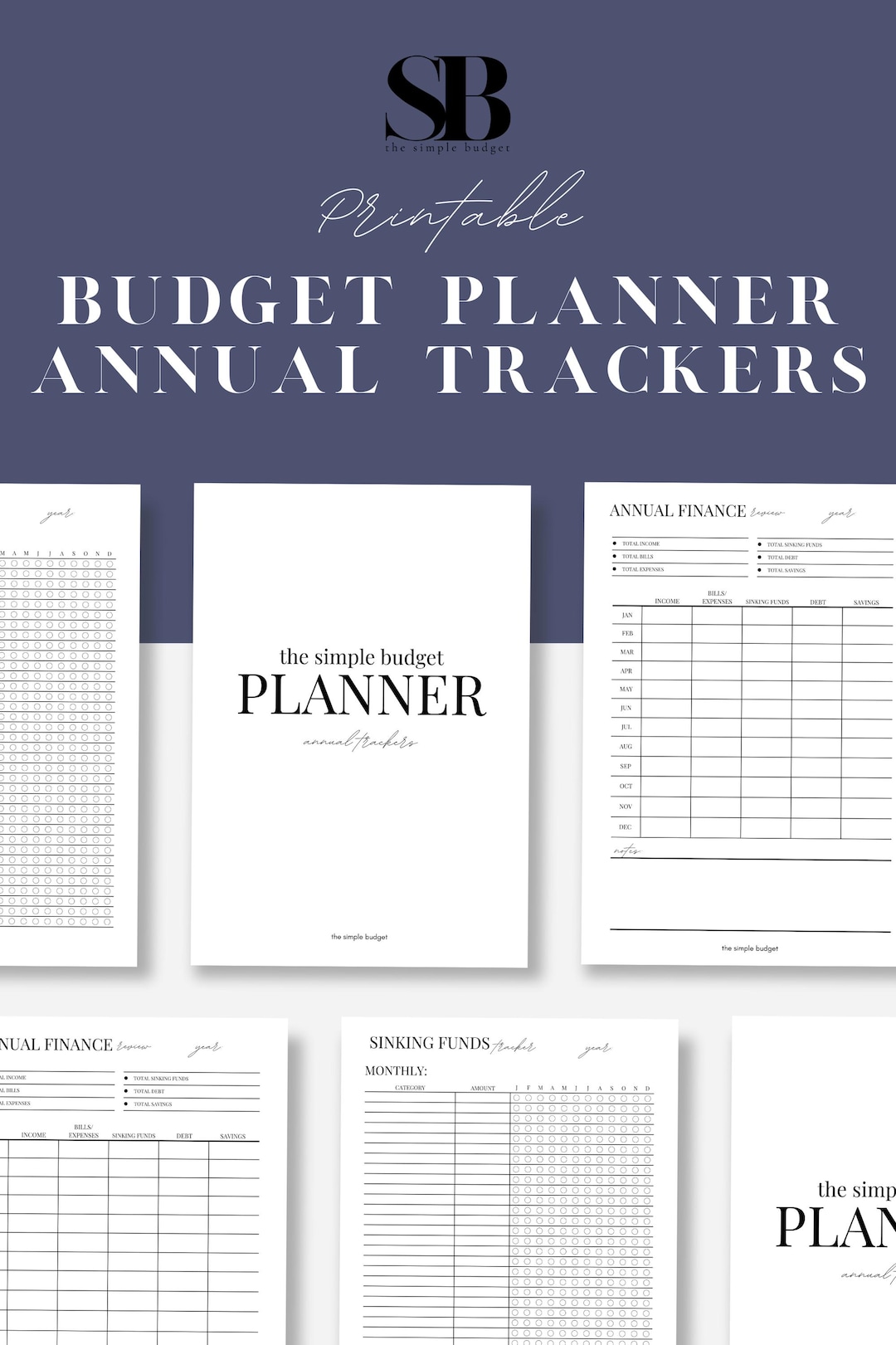 PRINTABLE Annual Budget Tracking Inserts | A5 and US LETTER Budget ...