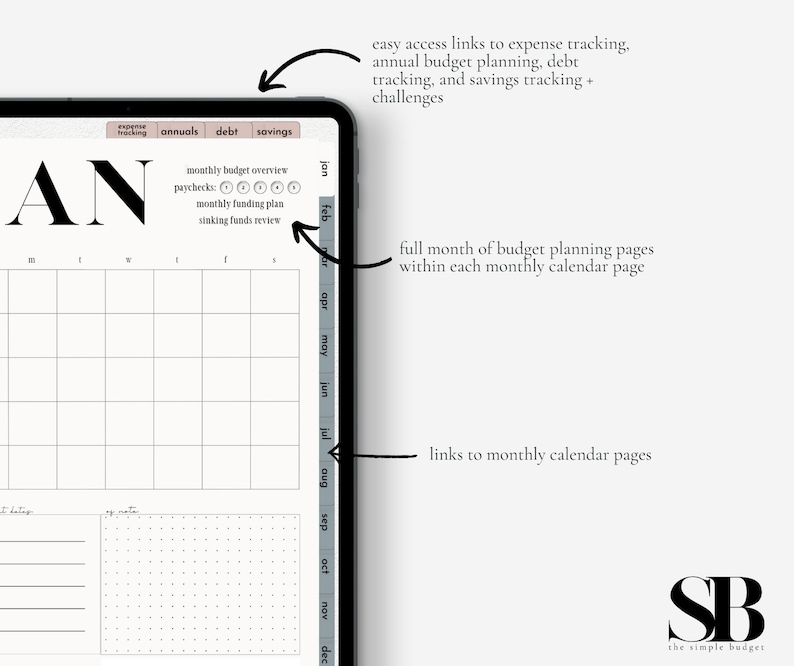 Undated Digital Budget Planner | Digital Planner | Finance Planner ...