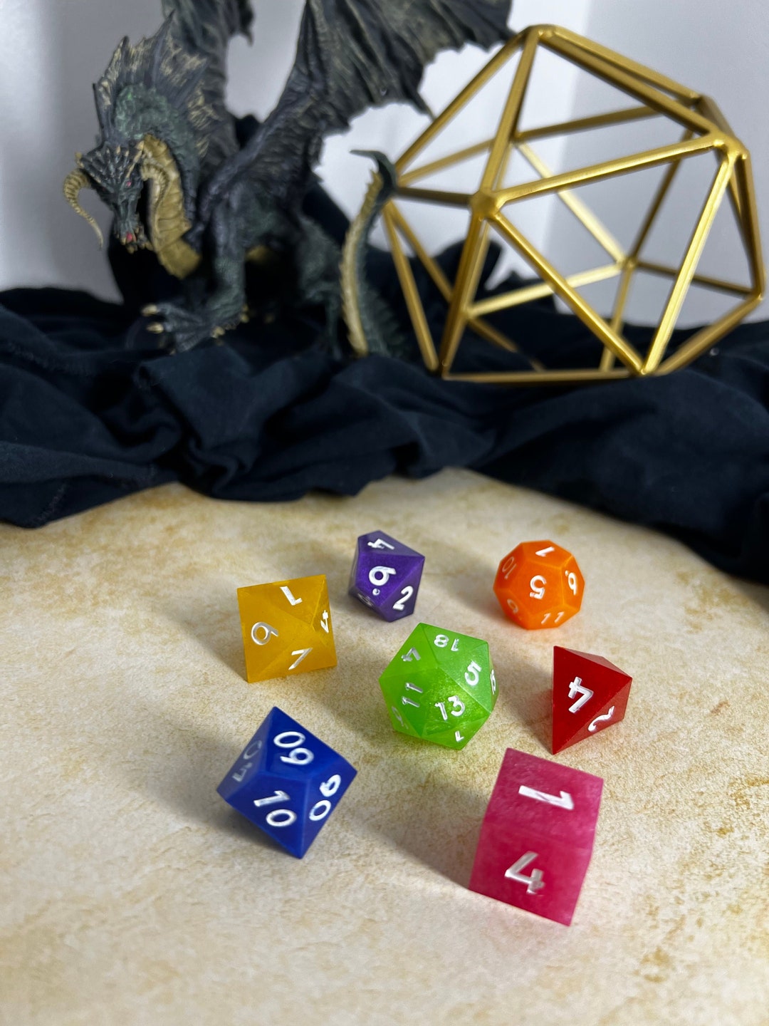 Rainbow Dice Set Blemished - Etsy