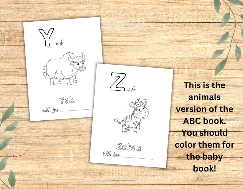 Printable Baby's First ABC Book, ABC Animal Book, Baby's First Alphabet ...