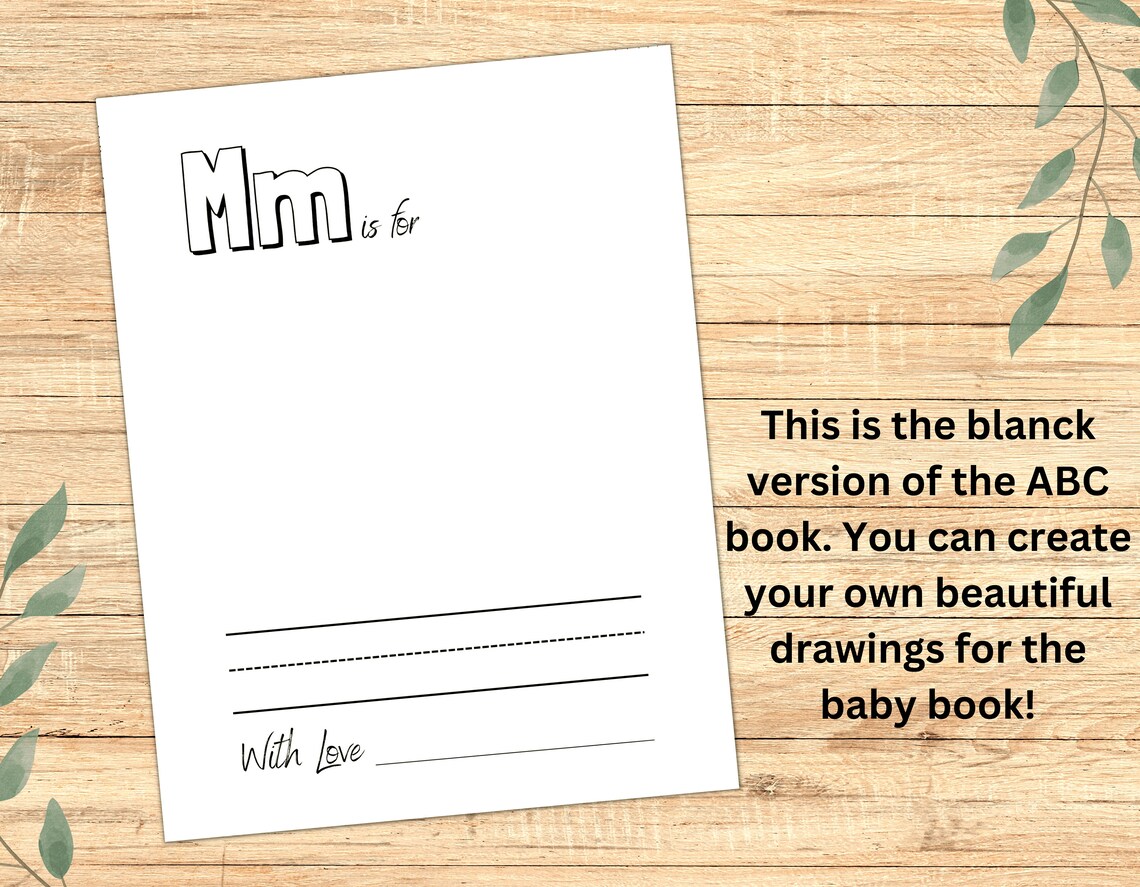 Baby Girl's First Alphabet Book, Printable Baby Shower, Baby's ABC Book ...
