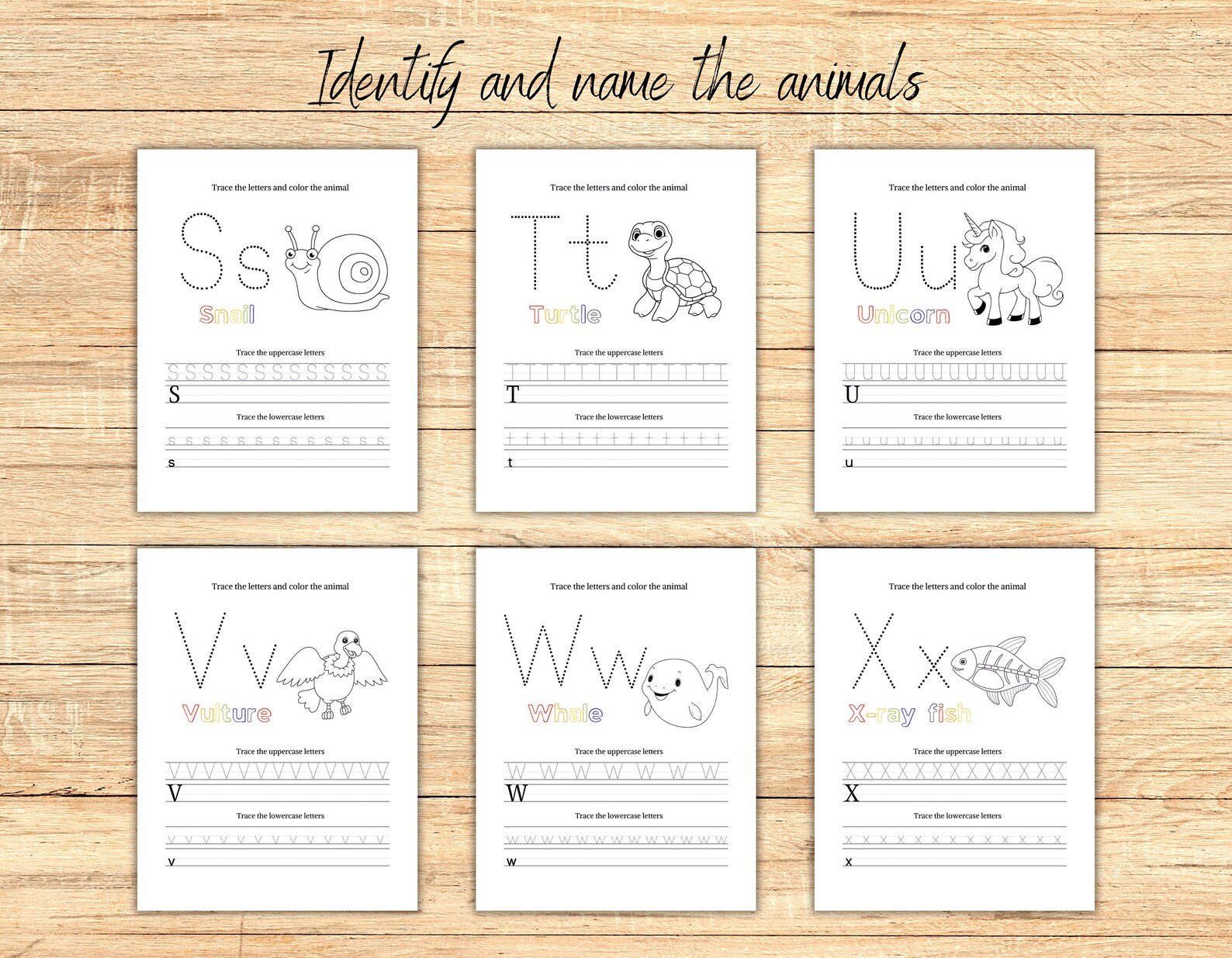 Printable Animal ABC Coloring and Tracing Worksheets, A to Z Tracing ...